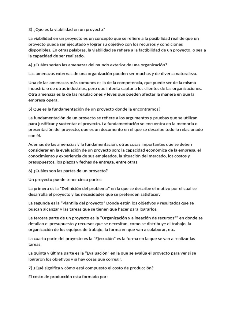 3) ¿Que Es La Viabilidad en Un Proyecto | PDF