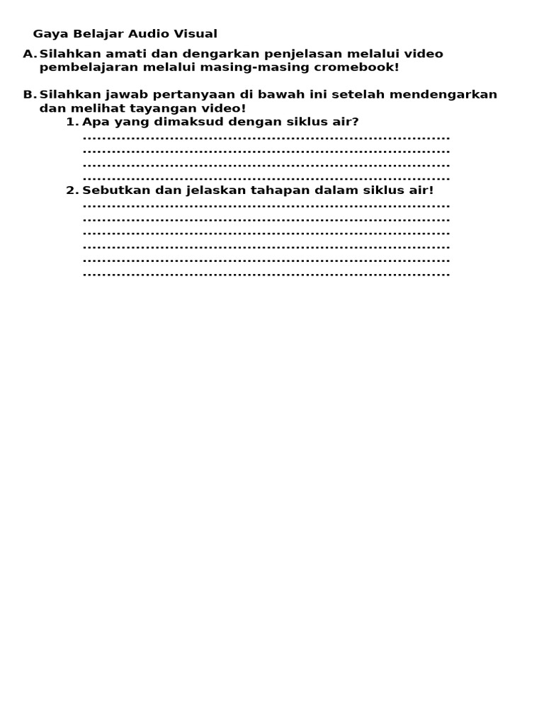 LKPD Gaya Belajar Audio Visual | PDF