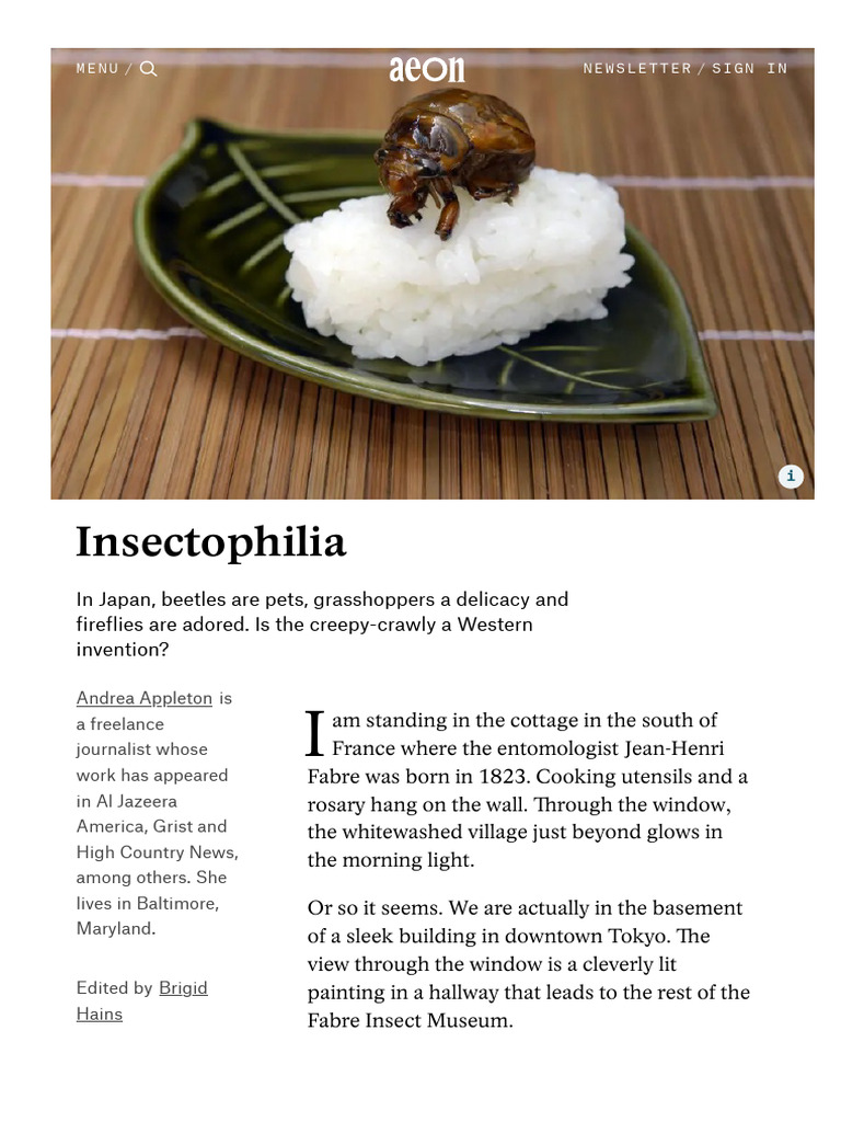 Aeon - Insectophilia Andrea-Appleton | PDF