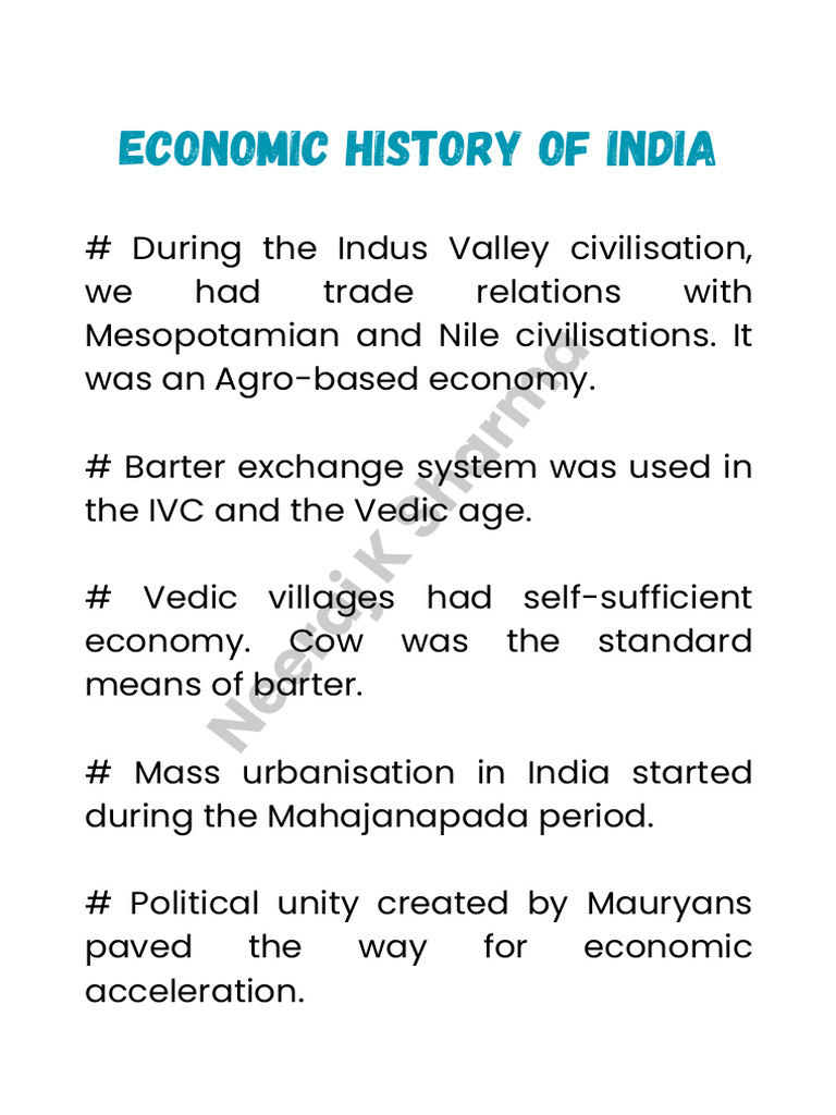 Economic History of India | PDF