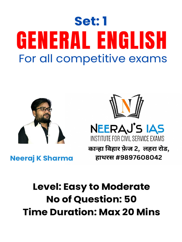 General English Set 1 | PDF