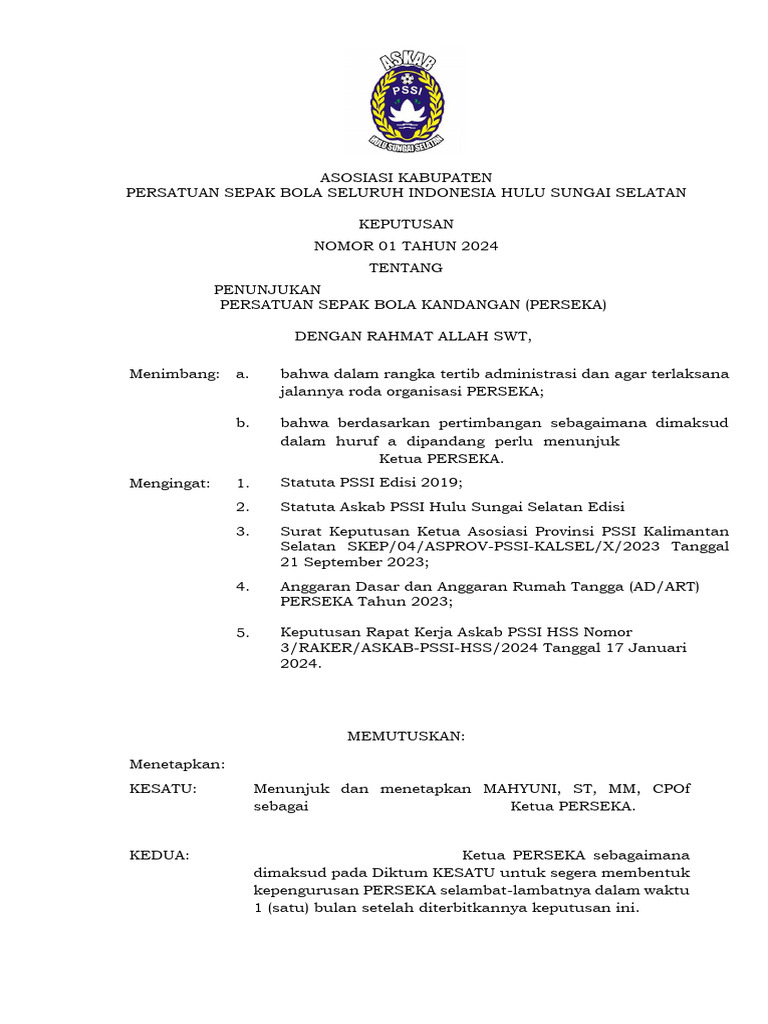 SK Ceo Perseka | PDF