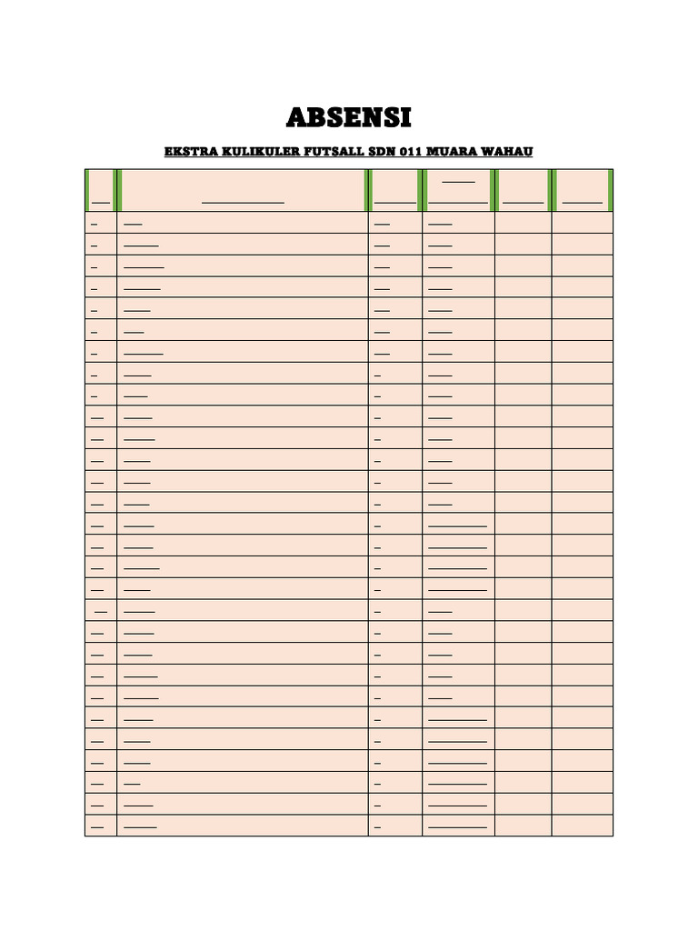 Data Ekskul Futsall SDN 011 Mw2 | PDF
