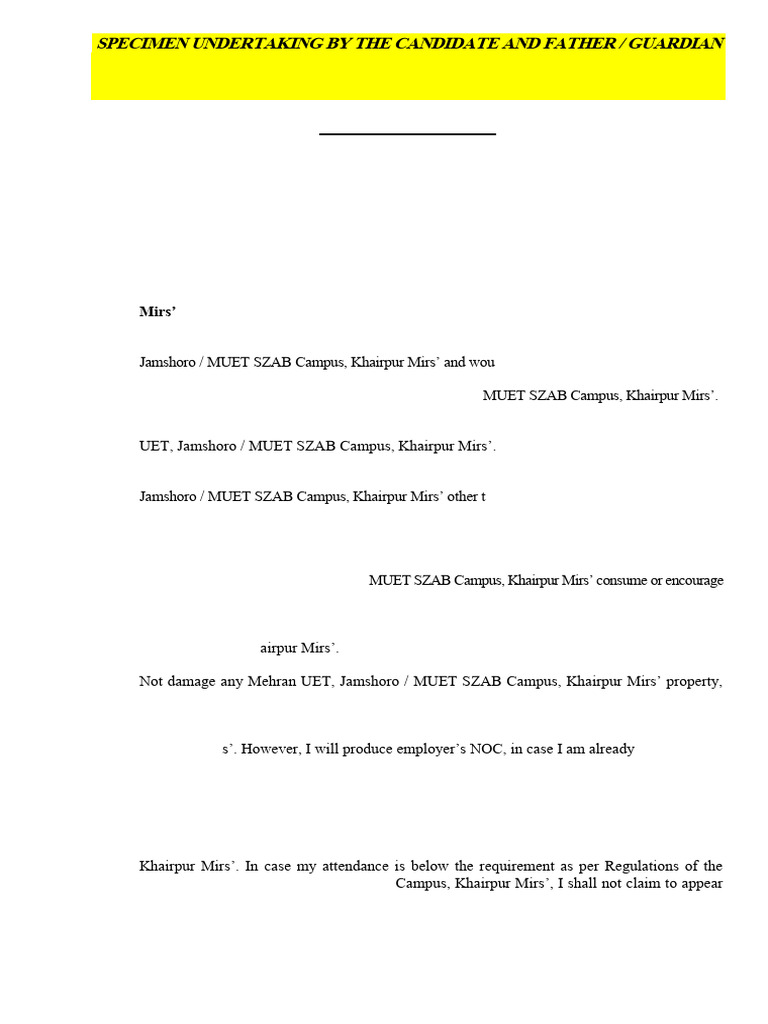 14-04-2024-Undertaking For Fresh Admisisons For 2024-25 (24-Batch) | PDF