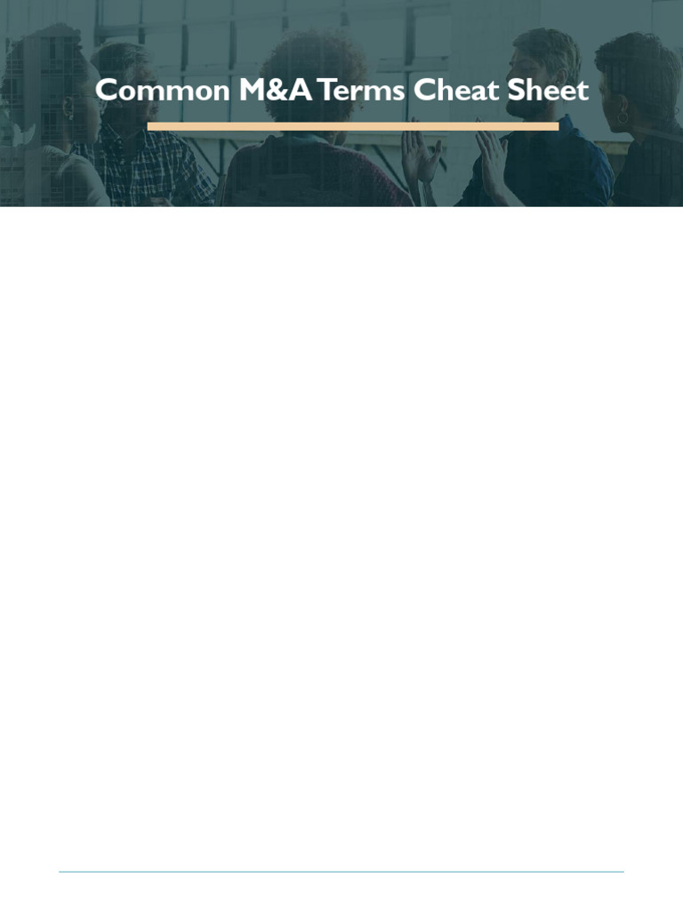 Common MA Terms Cheat Sheet | PDF