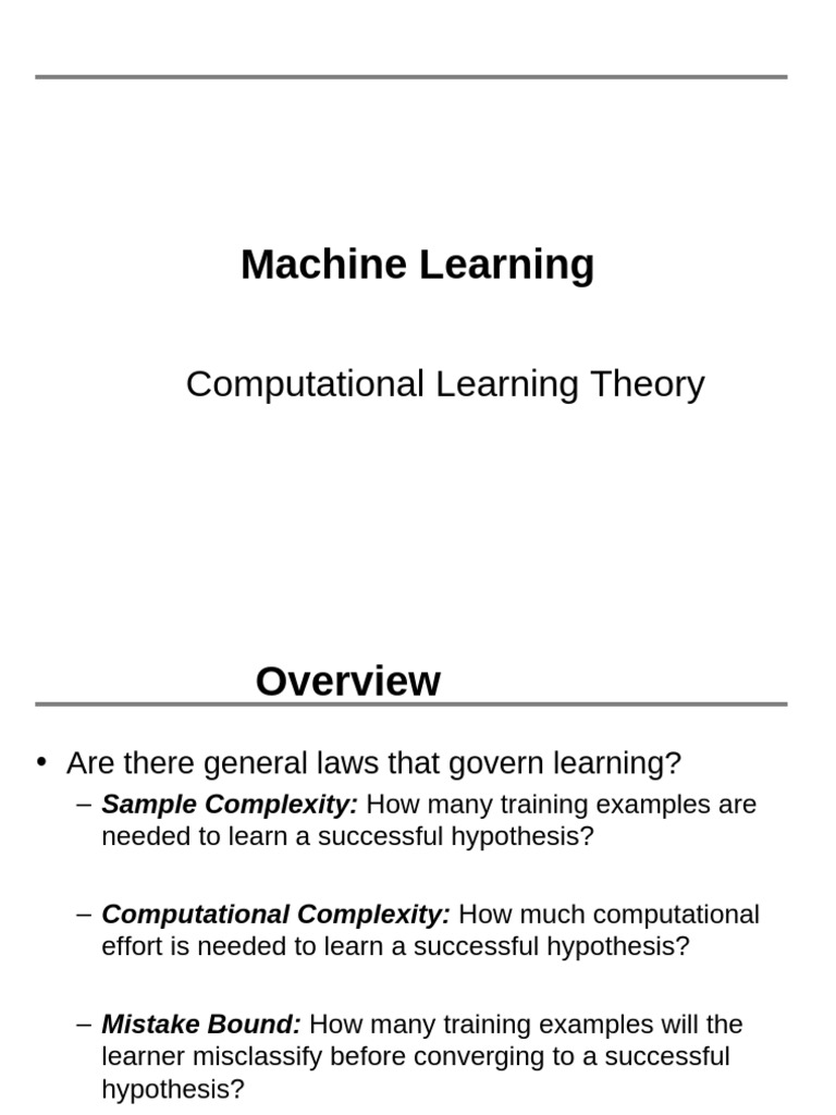 Computational Learning Theory | PDF