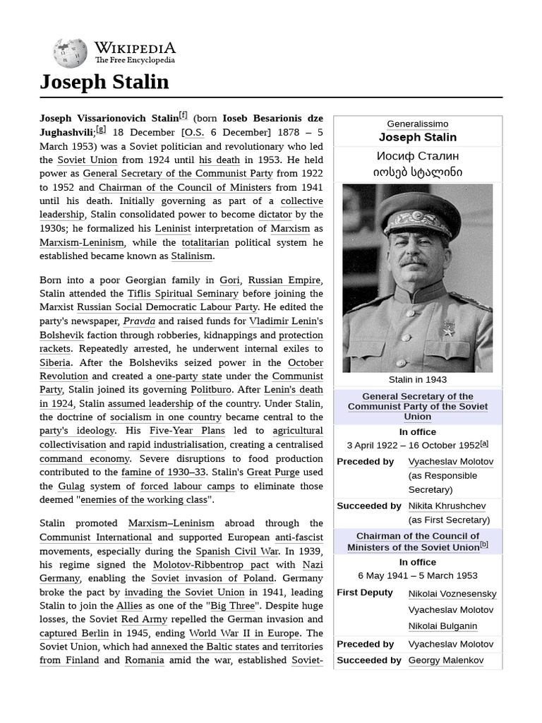 Joseph Stalin | PDF
