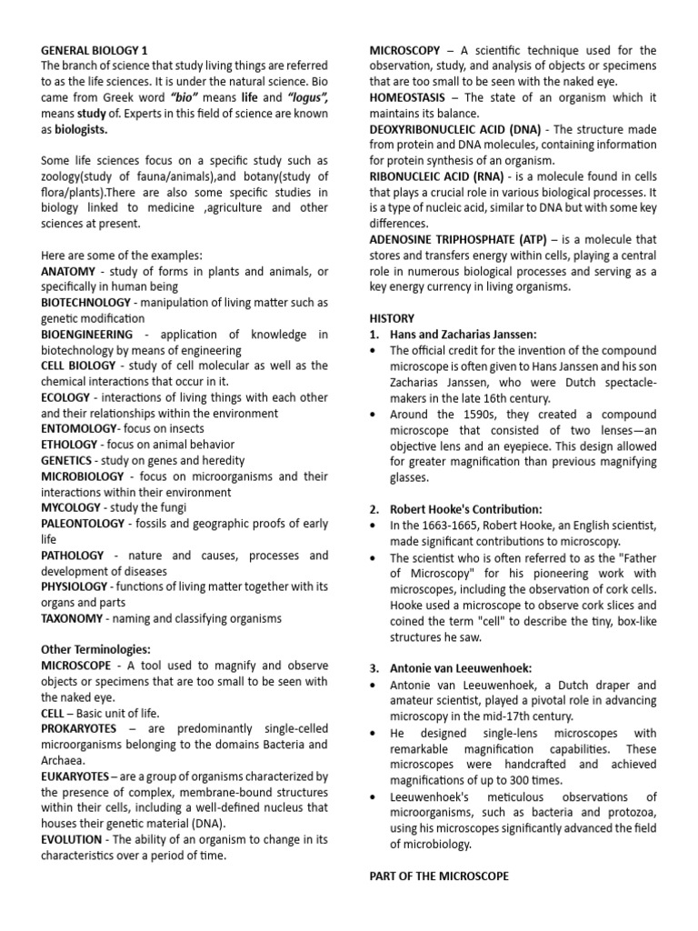 General Biology 1 Notes | PDF