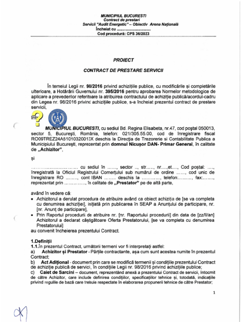 Proiect Contract - Audit Energetic-Signed | PDF