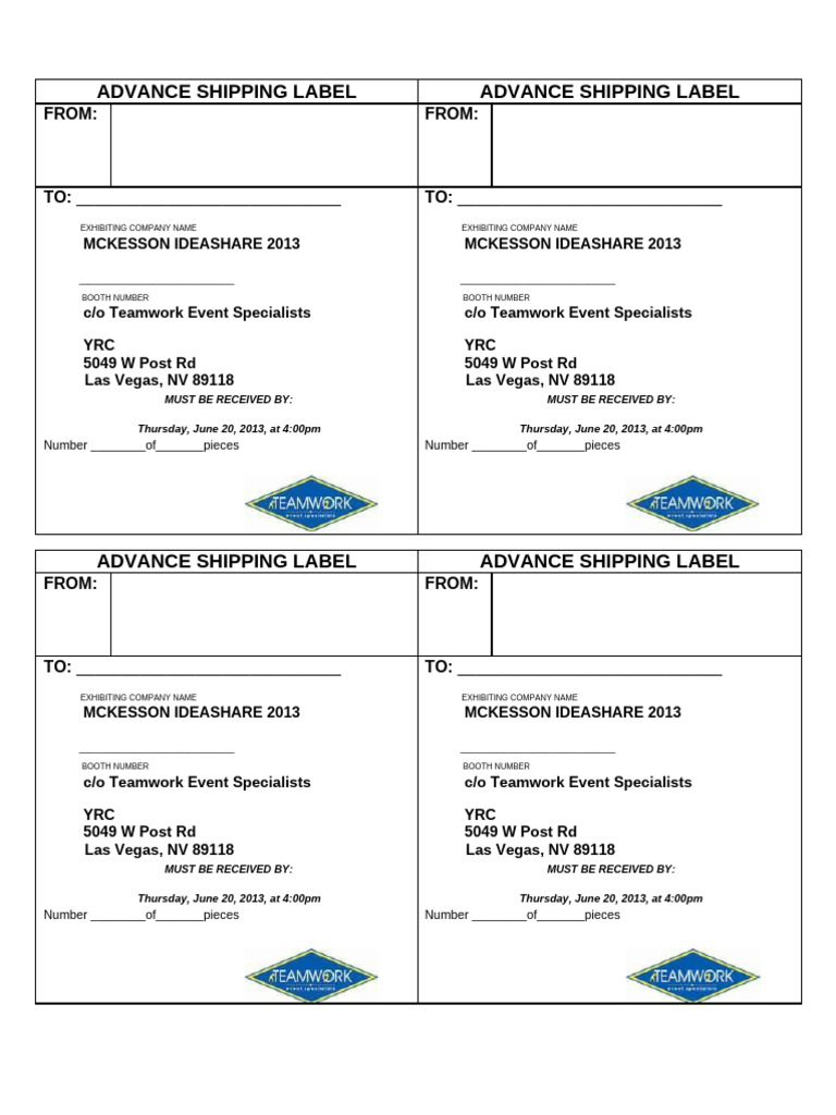 Shipping Label Template 15 | PDF