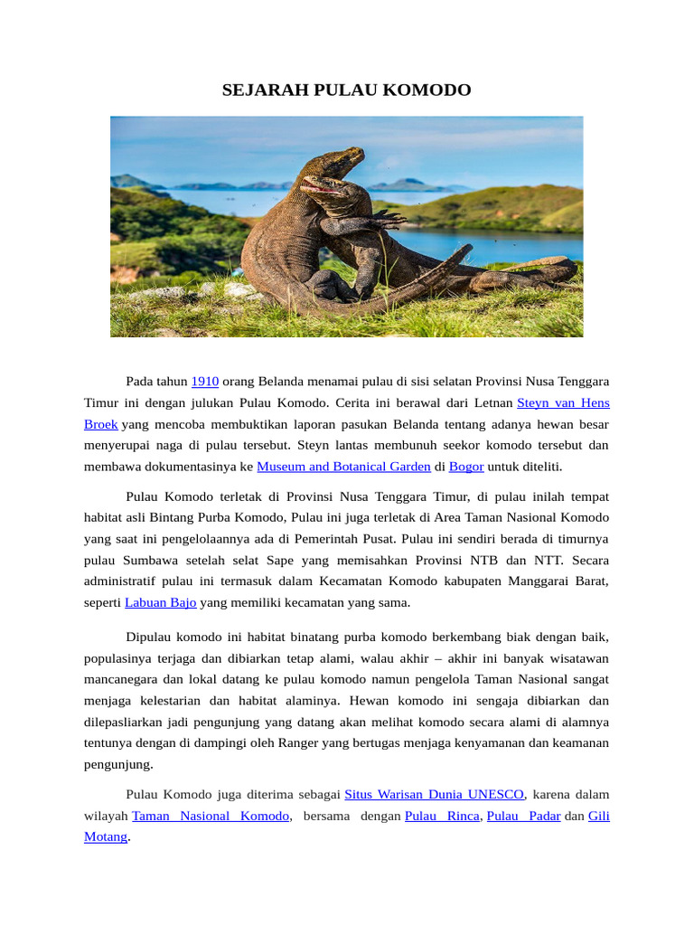 Sejarah Komodo | PDF