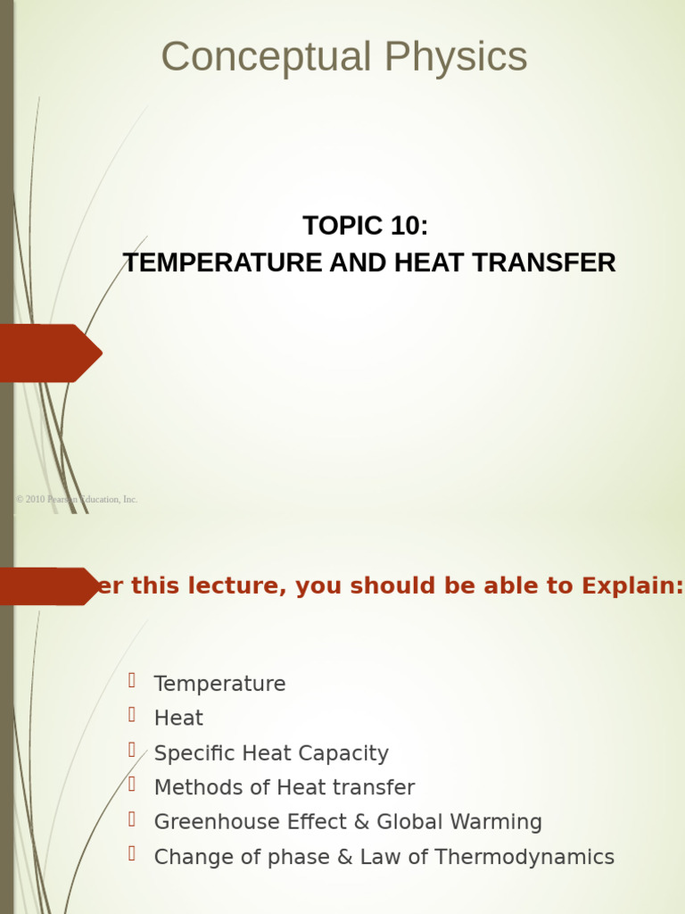 Topic 10. Temperature & Heat Transfer | PDF