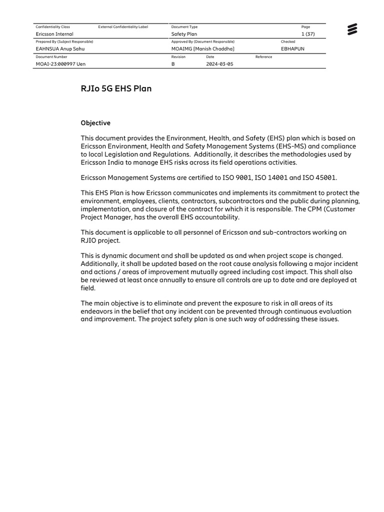 5g Rjio Ehs Plan | PDF