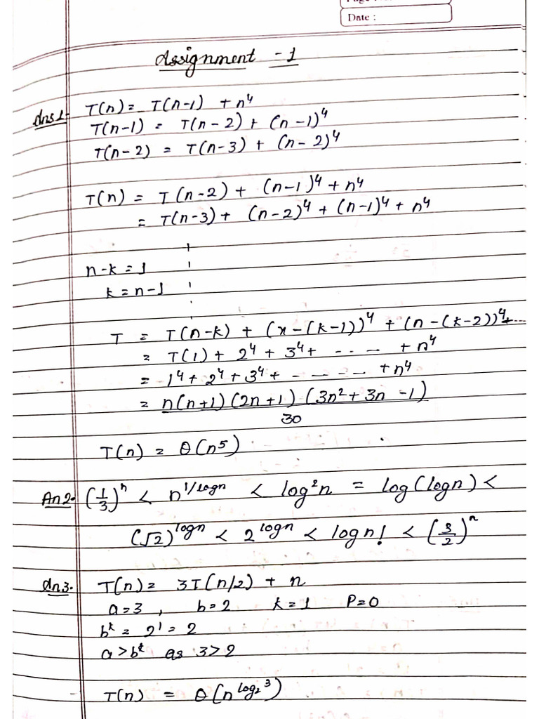 Daa Assignment 1 | PDF