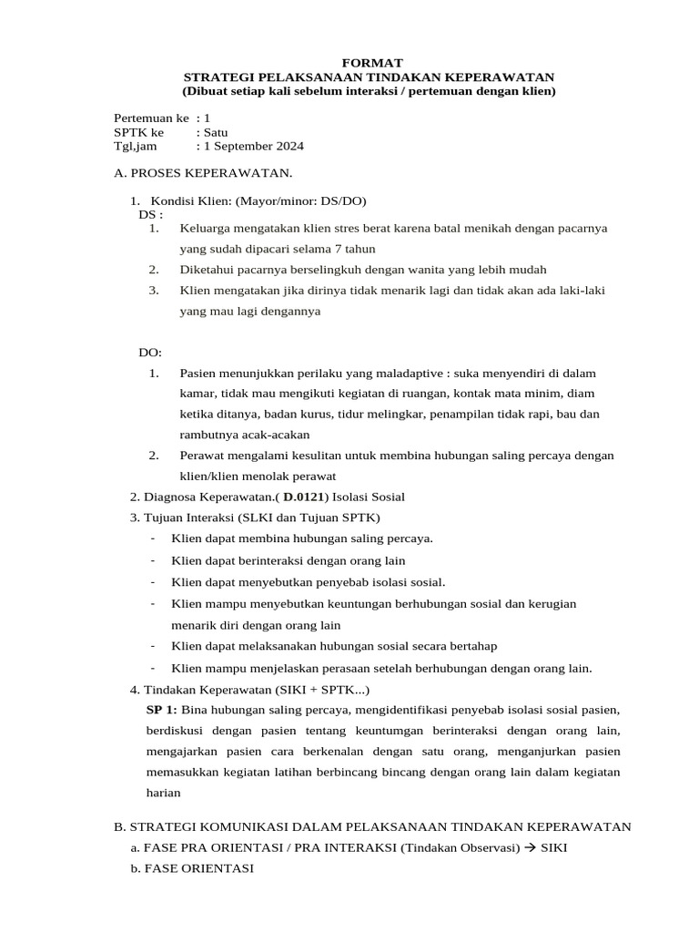 SPTK Isolasi Sosial | PDF