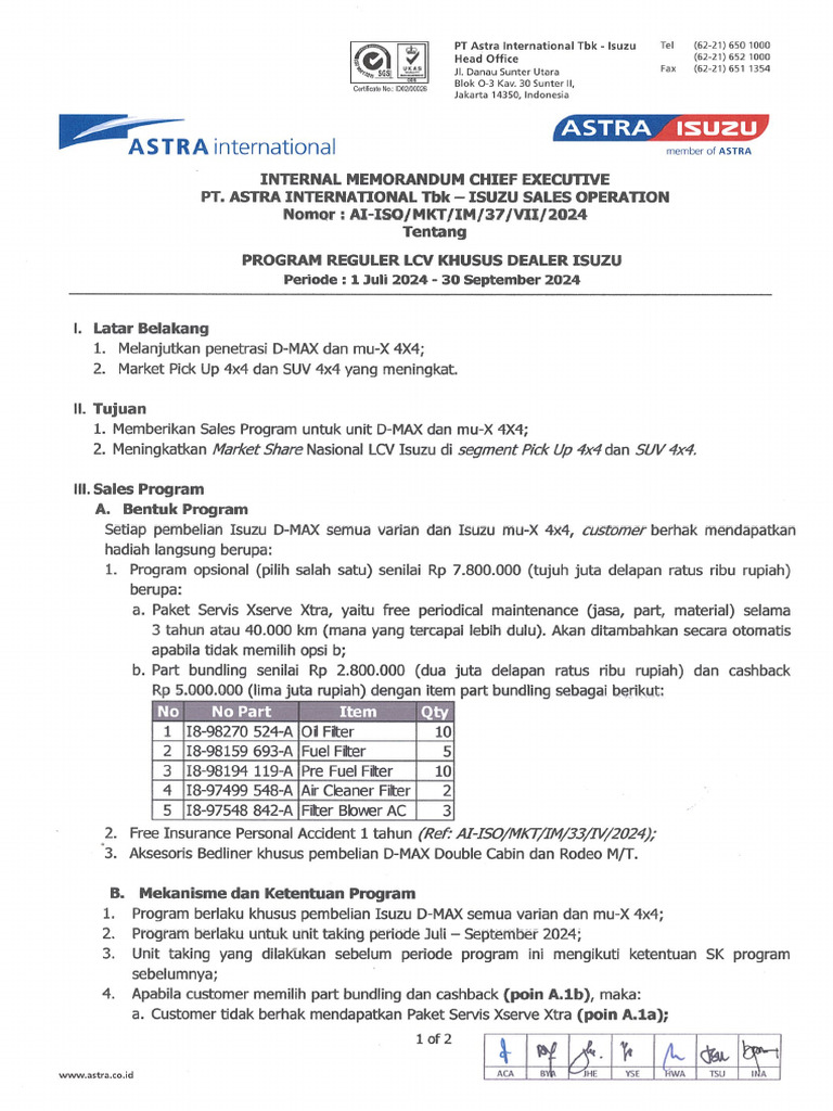 37 - IM Program Reguler LCV Q3 2024 Dealer-1 - 240716 - 160904 | PDF