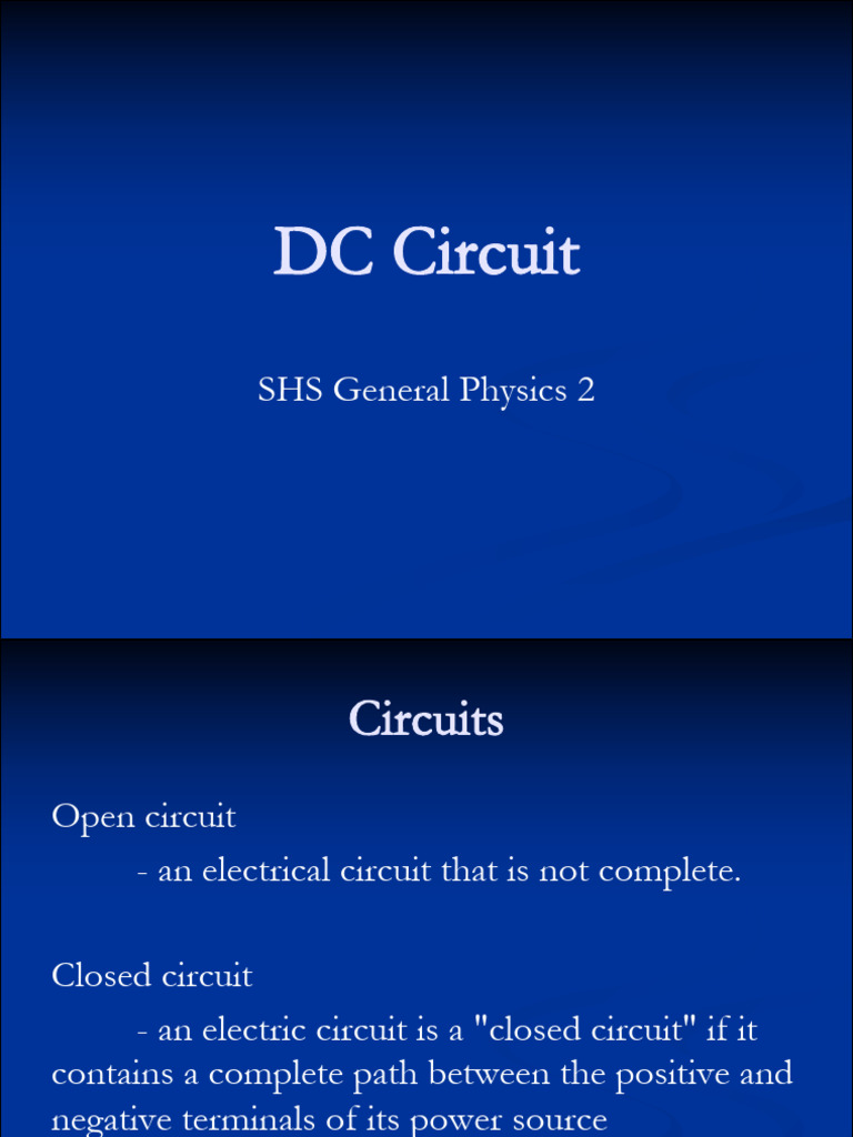 SHS DC Circuit | PDF
