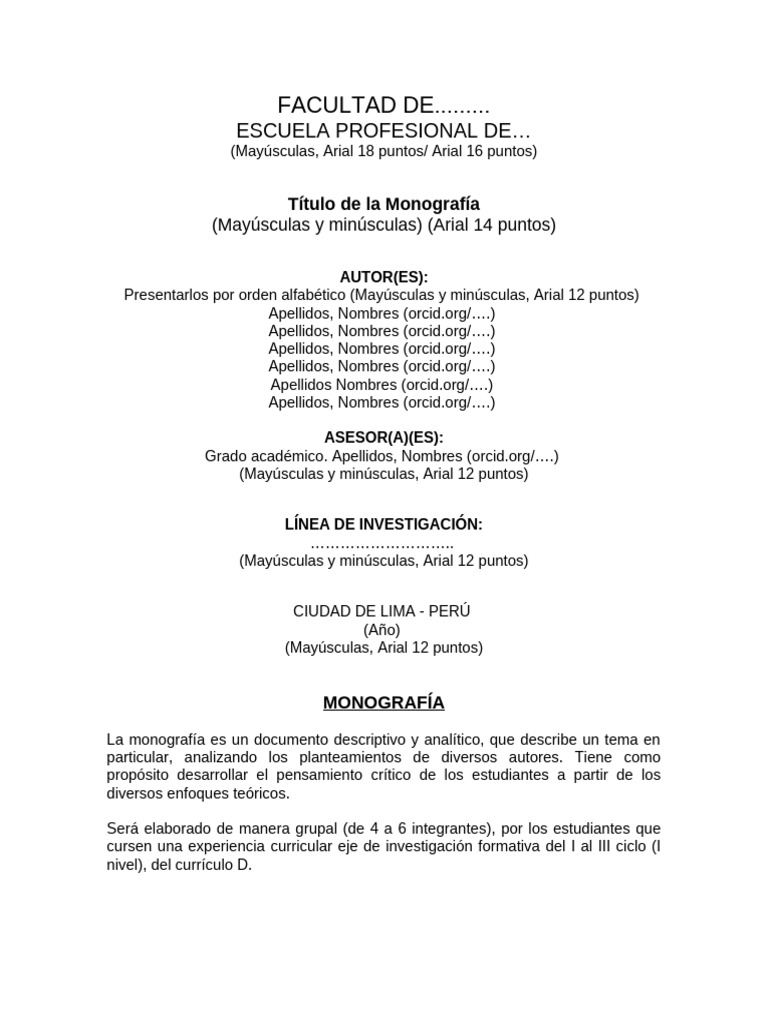 Esquema de Monografia Unmsm | PDF