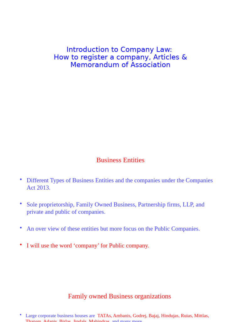 5 - Introduction To Company Law | PDF