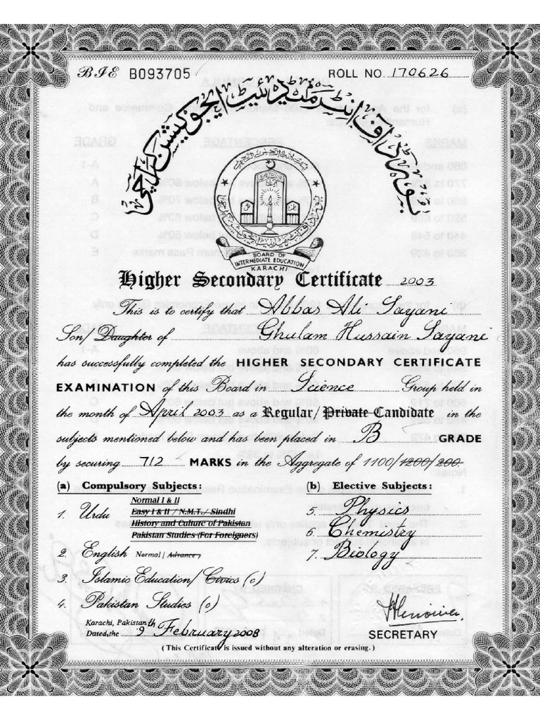 Intermediate Certificate | PDF