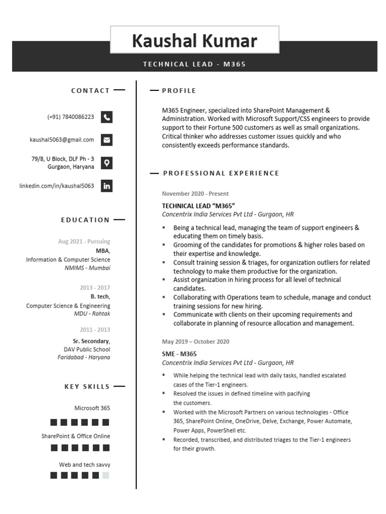 Resume O365 Admin Kaushal Kumar 1640939174 | PDF