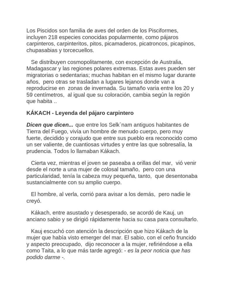 04 Leyenda Del Pajaron Carpintero | PDF
