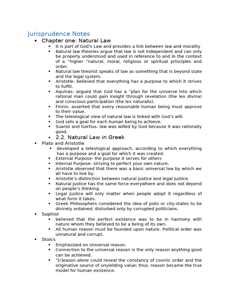 Jurisprudence Notes | PDF