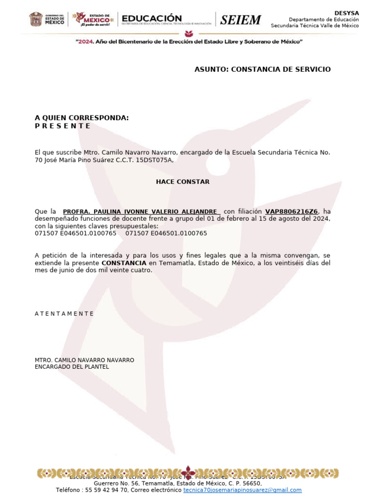 Formato de Constancia | PDF