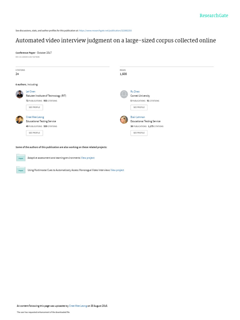Automated Video Interview Judgement On A Large-Sized Corpus Collected ...