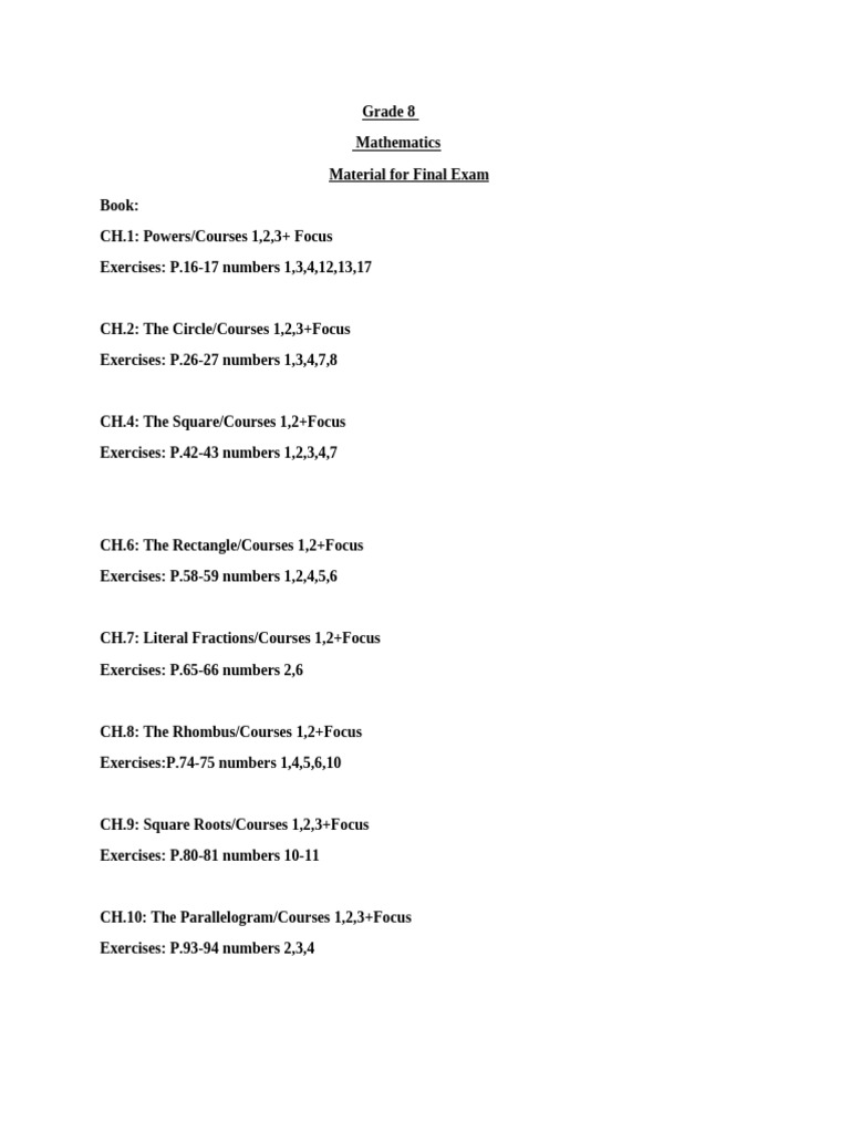 Grade 8 Mathematics | PDF