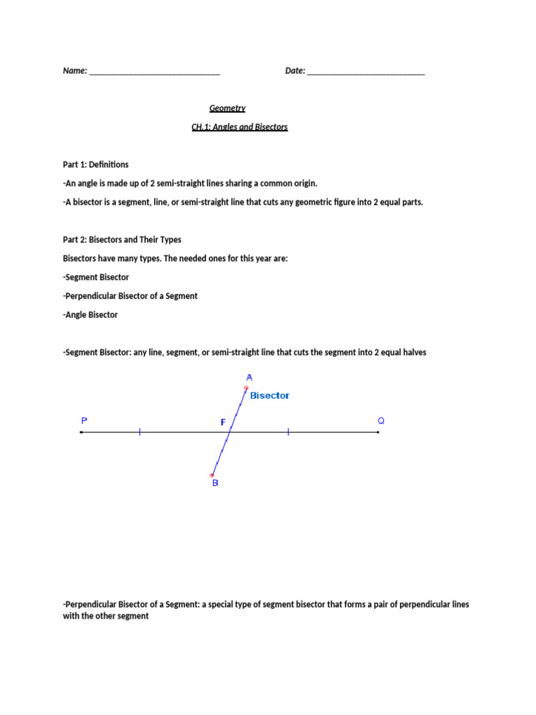 Geometry CH.2 Angles | PDF