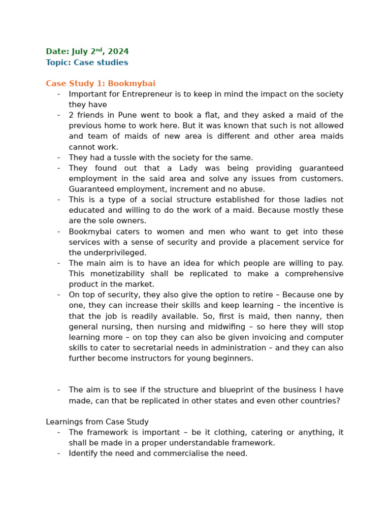 Entrepreneurship Development Notes | PDF