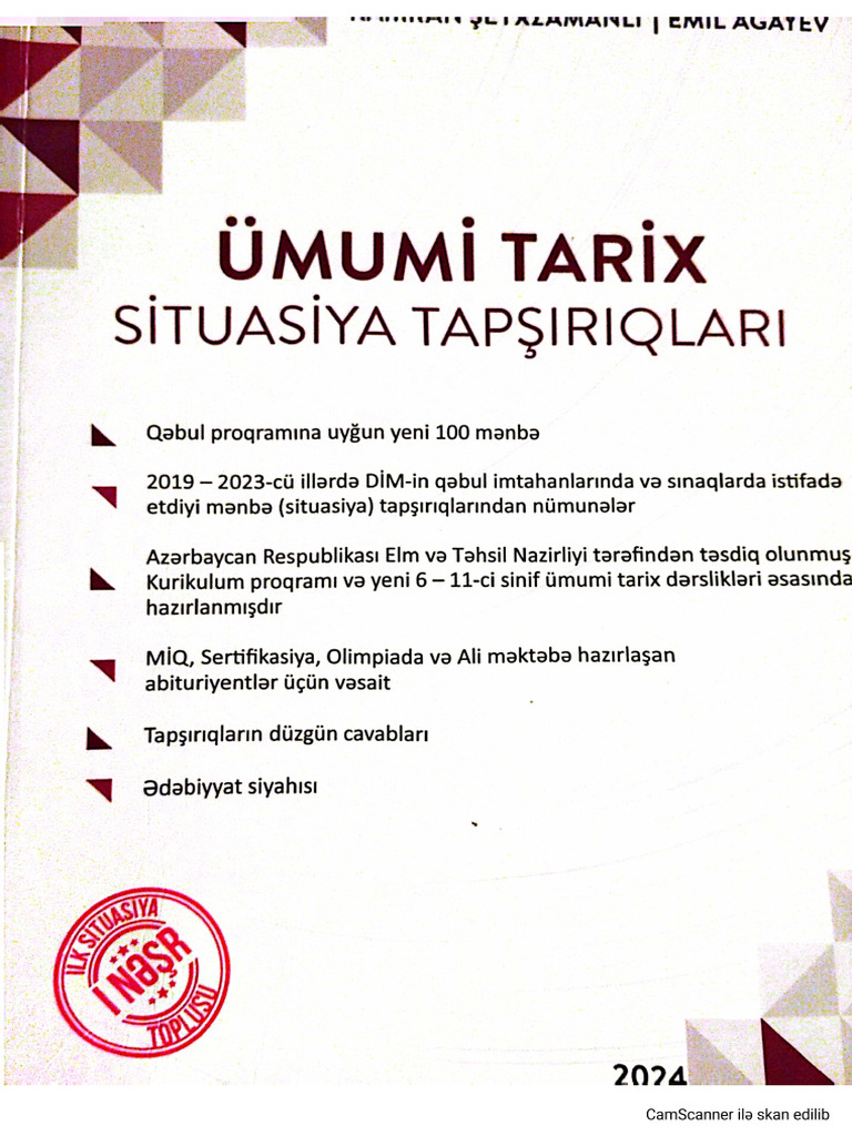 Ümumi Tarix Situasiya Kitabı 2024 (11lyeevva) | PDF