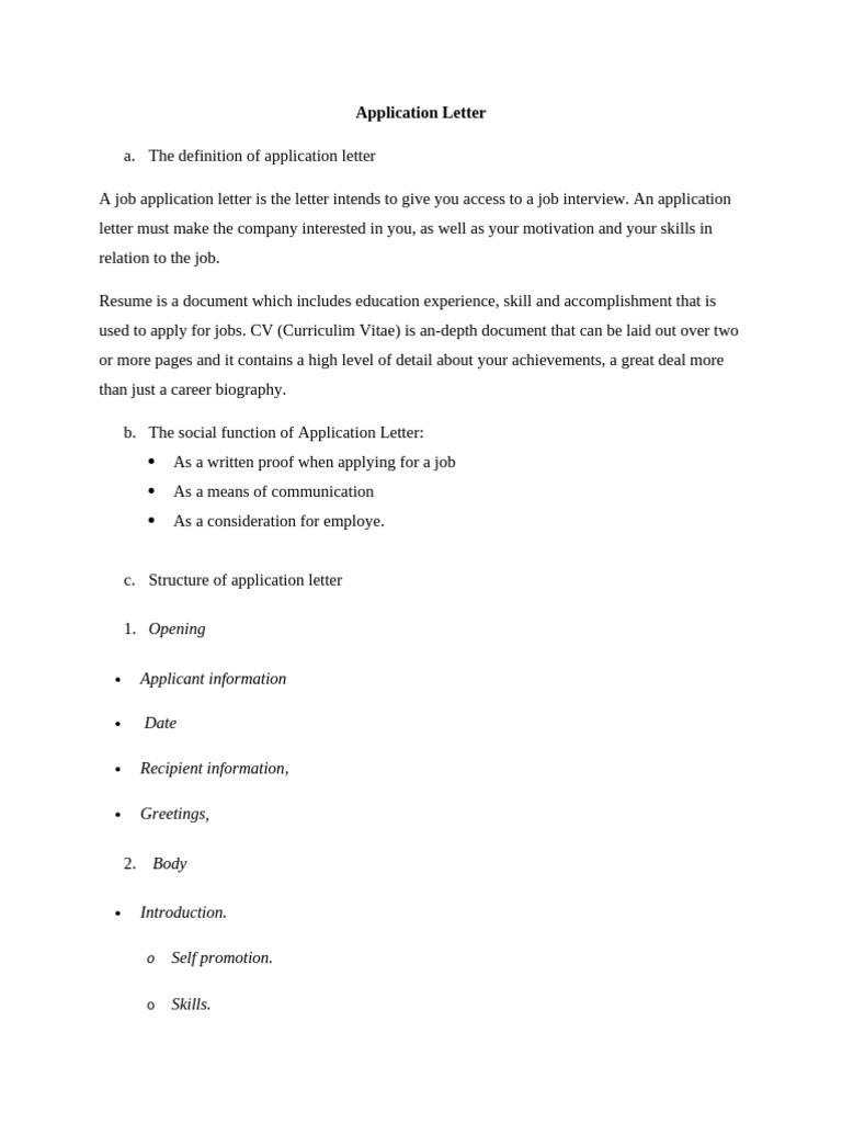 Application Letter Okti | PDF
