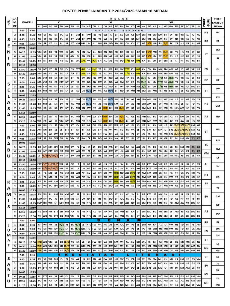 Roster 2024 Mulai September | PDF