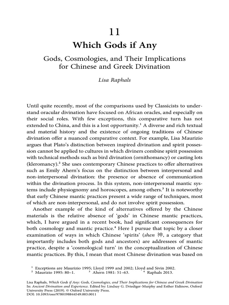 Chinese and Ancient Greek Divination | PDF