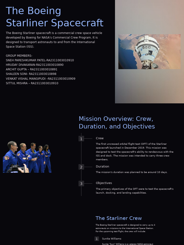 The Boeing Starliner Spacecraft | PDF