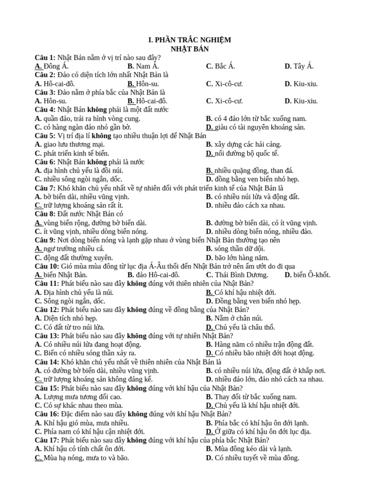 Đề Cương Địa 11 - CK2 | PDF