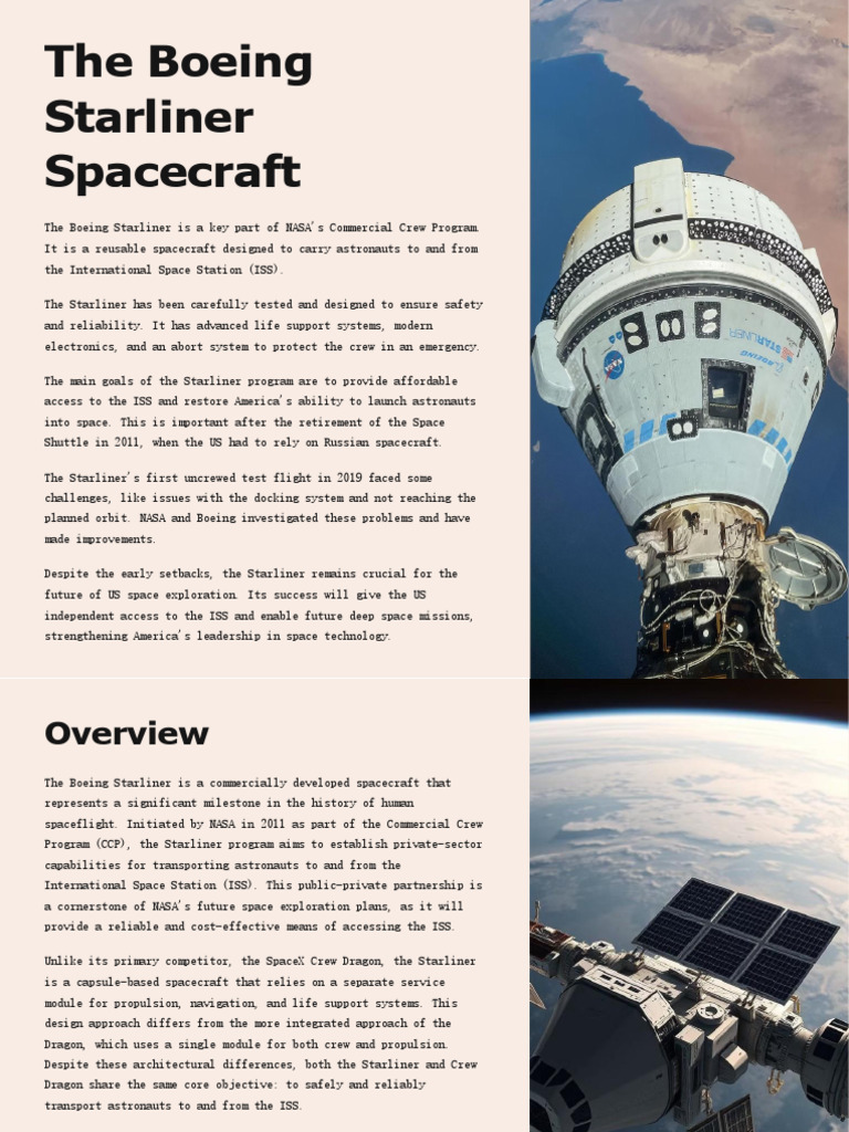 The Boeing Starliner Spacecraft | PDF