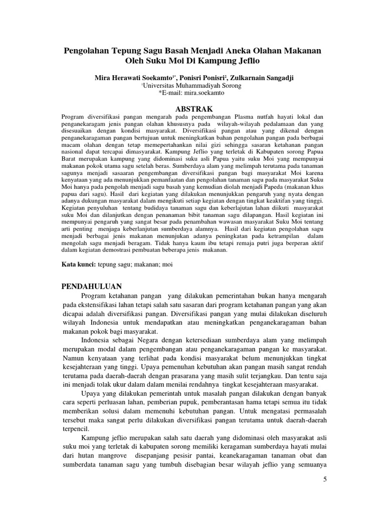 Pengolahan Tepung Sagu Basah Menjadi Ane | PDF