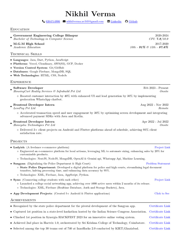 Nikhil Resume | PDF