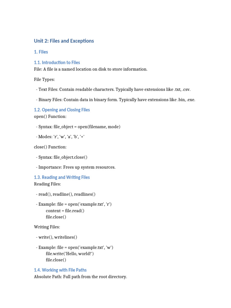 Study Material Unit2 Unit3 | PDF