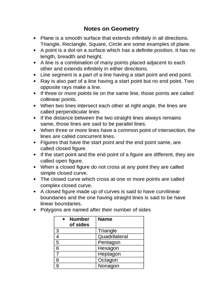 Notes on Geometry | PDF