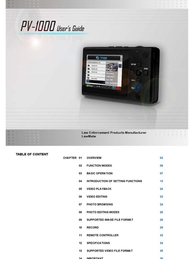 PV1000 Manual | Usb | Secure Digital
