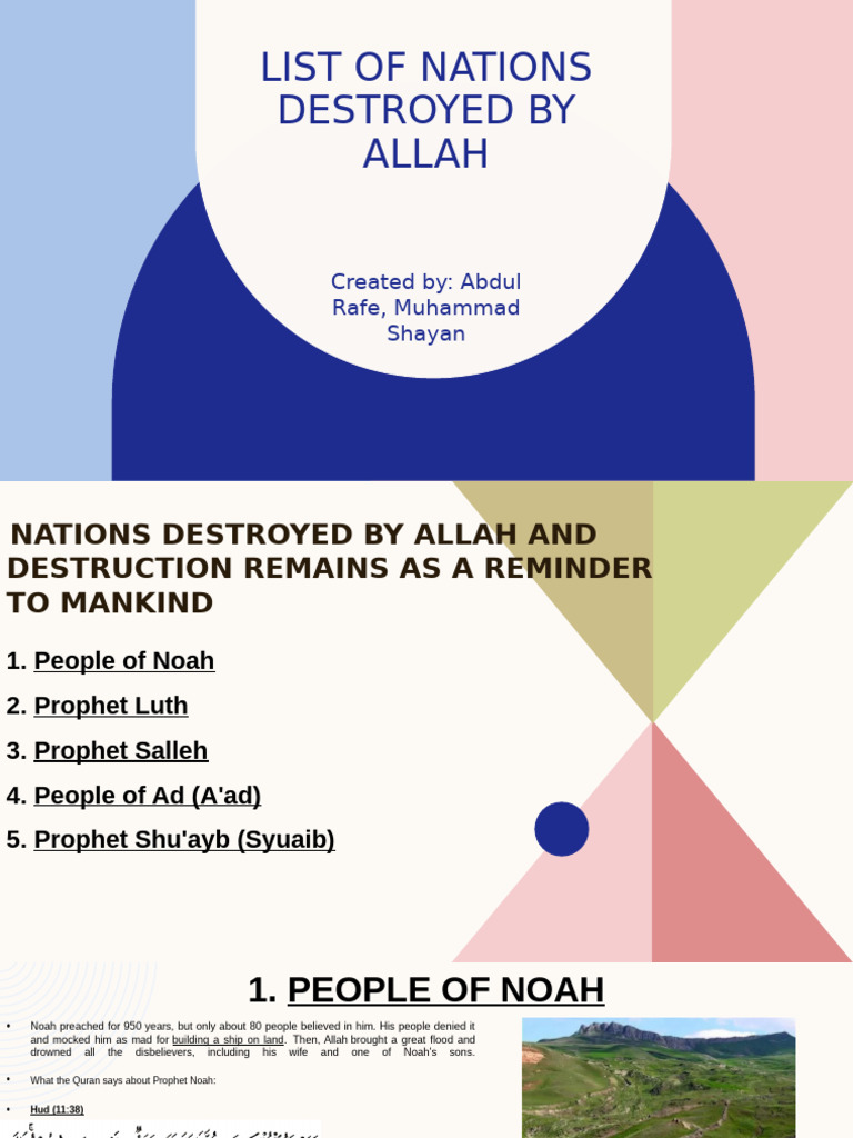 List of Nations Destroyed by Allah: Created By: Abdul Rafe, Muhammad ...