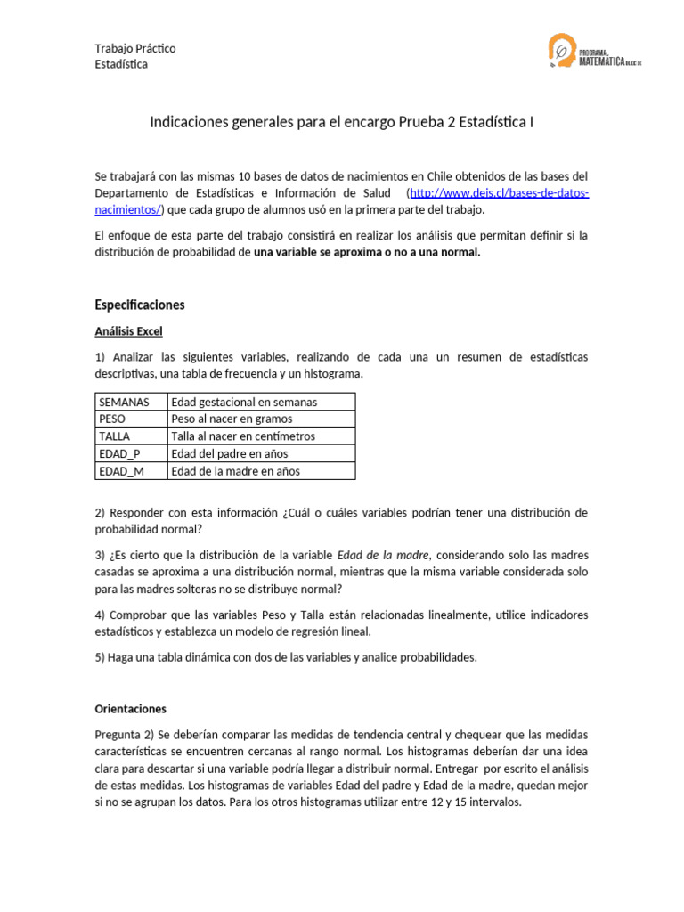 Instrucciones para El Trabajo Práctico Final | PDF