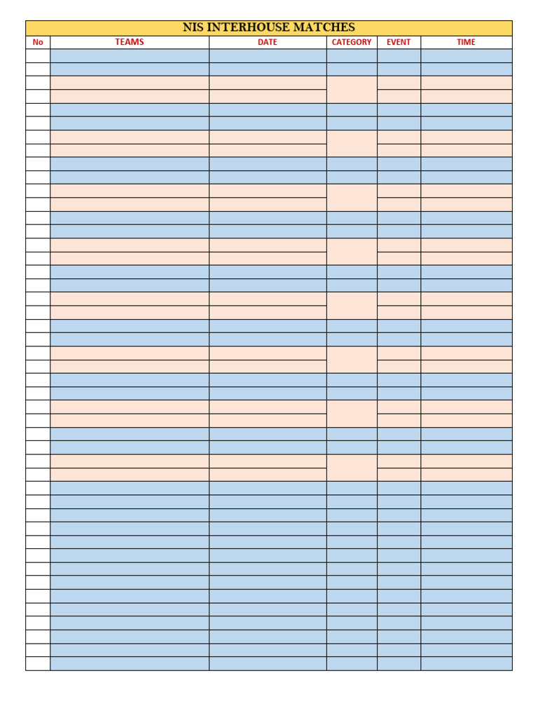 Nis Interhouse Matches | PDF