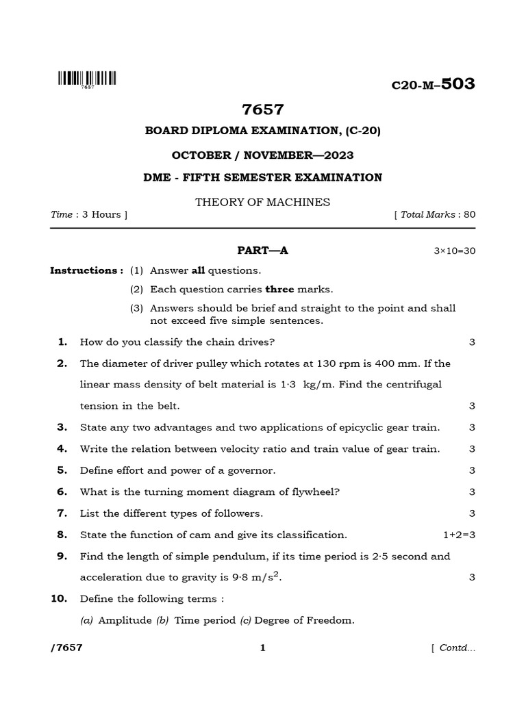 WWW - Manaresults.co - In: Board Diploma Examination, (C-20) October / November-2023 Dme - Fifth ...