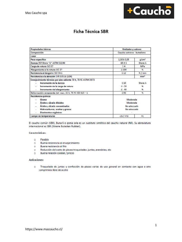 Ficha Tecnica SBR | PDF