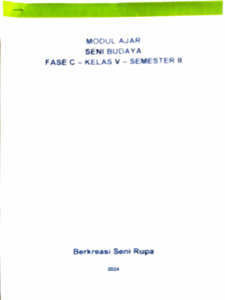 RPP KELAS 5 - SBDP - INOVASI TERKAIT PENERAPAN PRLH LAINYA | PDF